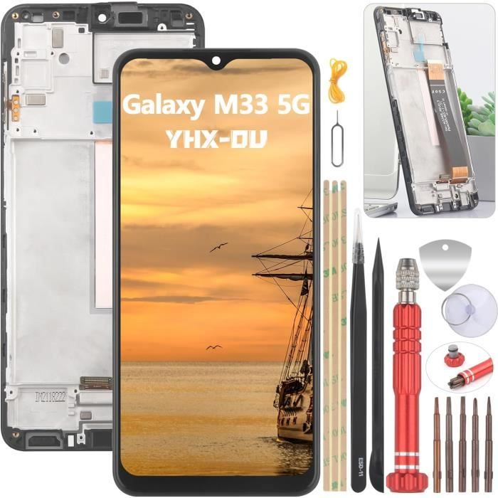 6.6'' Noir Écran Complet avec châssis pour Samsung Galaxy M33 5G SM ...