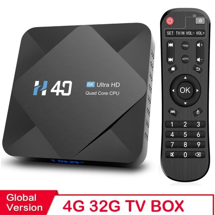 Ue Plug - Box TV 4G 32G - Boîtier Smart Tv Android 10, Wifi 2.4g-5ghz, Bluetooth, 6k Hdr ...
