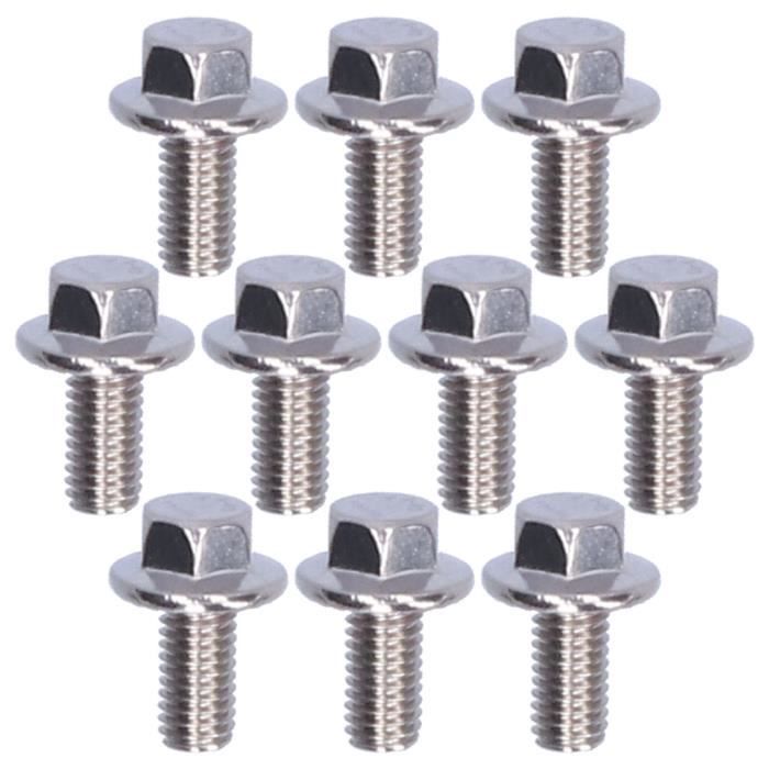 10 pièces boulons à tête hexagonale à bride en acier inoxydable 304 vis accessoire M5 10/12/16 ...