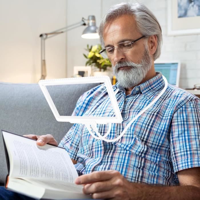 Grande Loupe Pour La Lecture, Col De Cygne Flexible 5X, Loupe Mains Libres, Loupe De Page ...