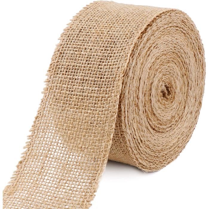 Ruban Toile de Jute Rouleau de Jute Naturel 6cm x 10M Toile De Jute ...