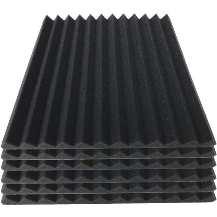 Lot de 6 panneaux acoustiques en mousse avec 12 rainures pour isolation ...
