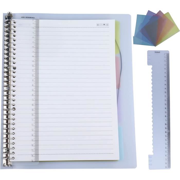 A4 Ligné Bloc-notes à Spirales avec Règle, Cahier à Spirale, Cahier de ...