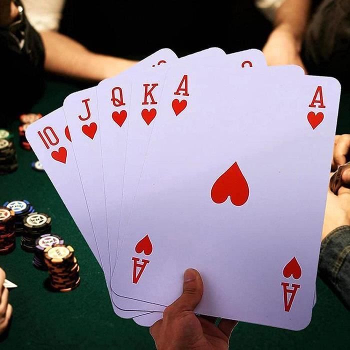 Lot de 54 cartes à jouer géantes - 12 x 17 cm - Très grandes cartes de ...