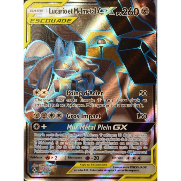 Carte Pokémon 203-214 Lucario & Melmetal GX SL10 - Soleil et Lune - Alliance Infaillible NEUF FR ...