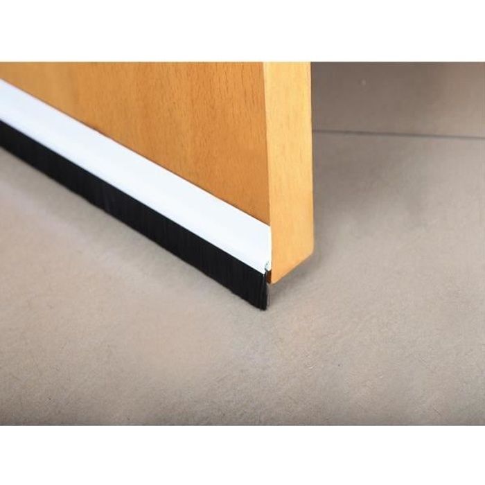 BAS DE PORTE ISOLANT ADHÉSIF EN PVC BLANC ISOLATION AVEC BROSSE - L. 1 ...