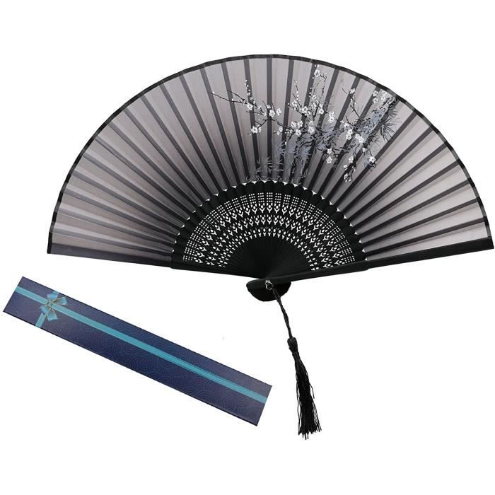 Éventail Pliant en Soie et Bambou avec Motifs de Papillons Danser Le ...