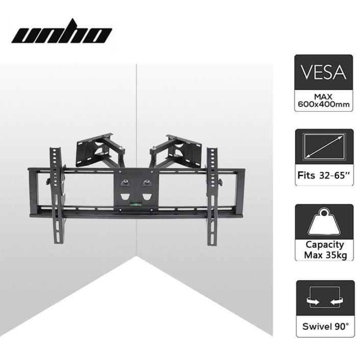 UNHO Support TV Angle Mural Support TV Murale Orientable et Inclinable ...