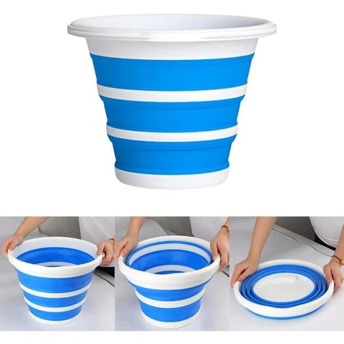 Seau Pliable 10L Portatif Rangement Rétractable Économie D'Espace ...