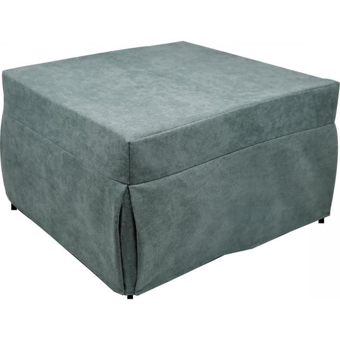 Dmora Pouf transformable en lit en tissu bleu - Cdiscount Maison