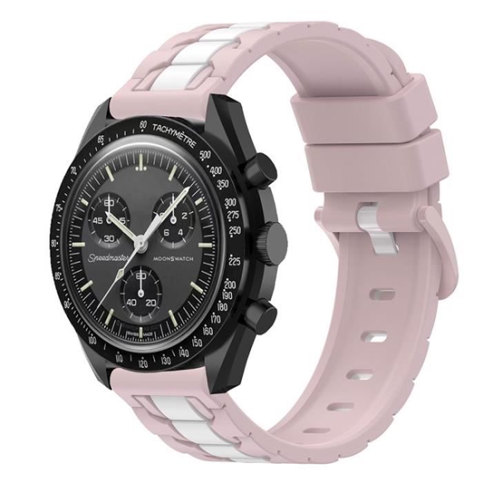 Pour Omega Swatch Joint Moonswatch 20 Mm Smart Watch Smart Dual Color ...