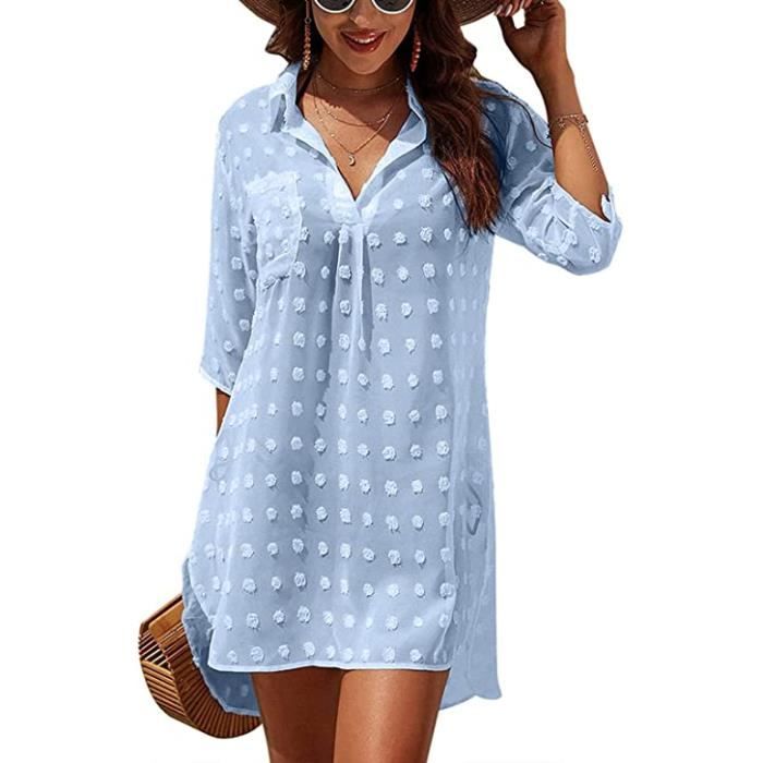 Robe de Plage Femme D'été Sexy Plage pour Maillot de Bain Jacquard ...