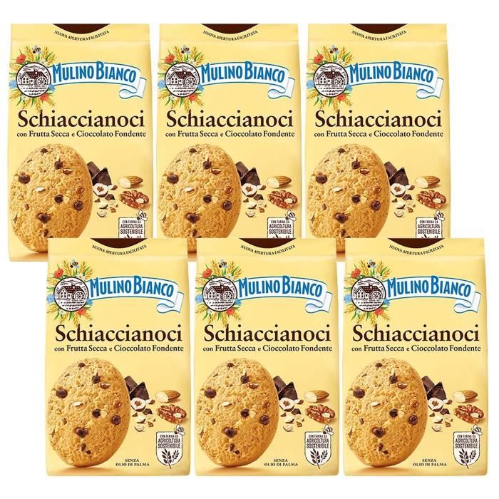 MULINO BIANCO Schiaccianoci - Biscuits italiens aux noix et chocolat noir 300gx6 paquet ...