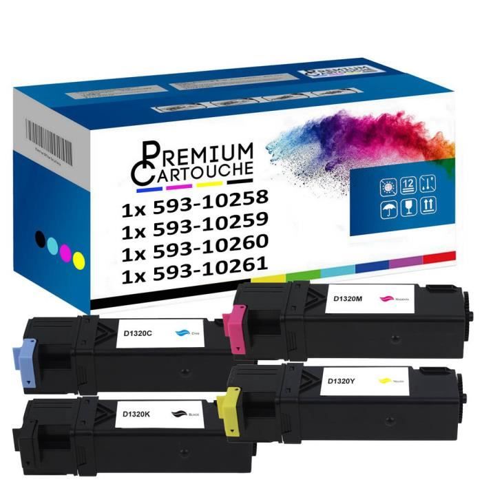 Toner compatible pour Dell 1320c 1320cn - Premium Cartouche - Pack de 4 ...