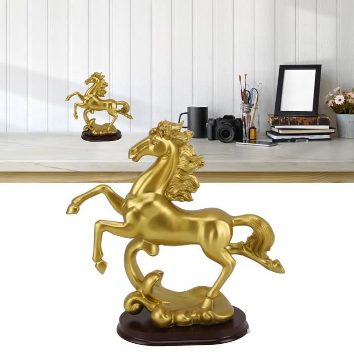 Qiilu Figurine d art de cheval Statue de cheval en résine synthétisée ...