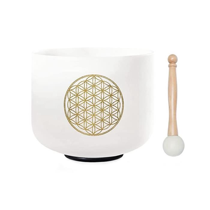 528HZ 8 Pouces Fleur de Vie Cristal Bol Chantant MéDitation Son Bain ...