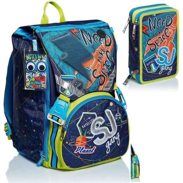 Zaino Estensibile Scuola Elementare Sj Gang Seven + Astuccio 3 Zip ...