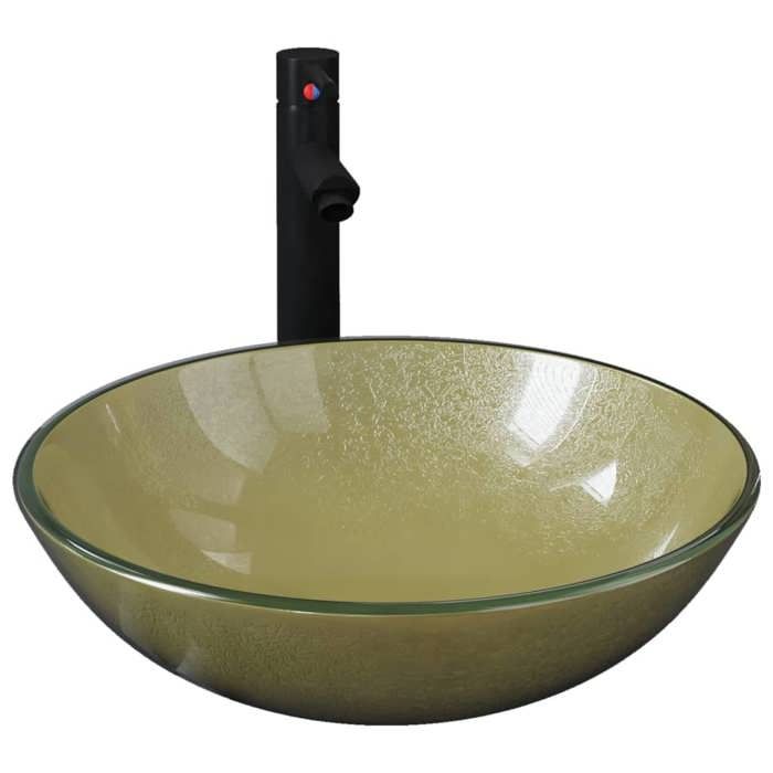 VidaXL Lavabo de Bain avec Robinet et Drain à Poussoir Vasque à Poser ...
