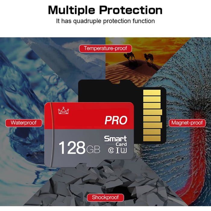 128GB Micro SD Card Class 10 Memory Cards with SD Adapter Class 10 High ...