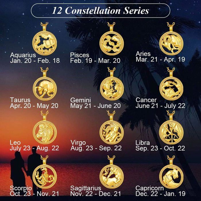 Collier Signe Astrologique Pendentif Femme Constellation Horoscope Or ...