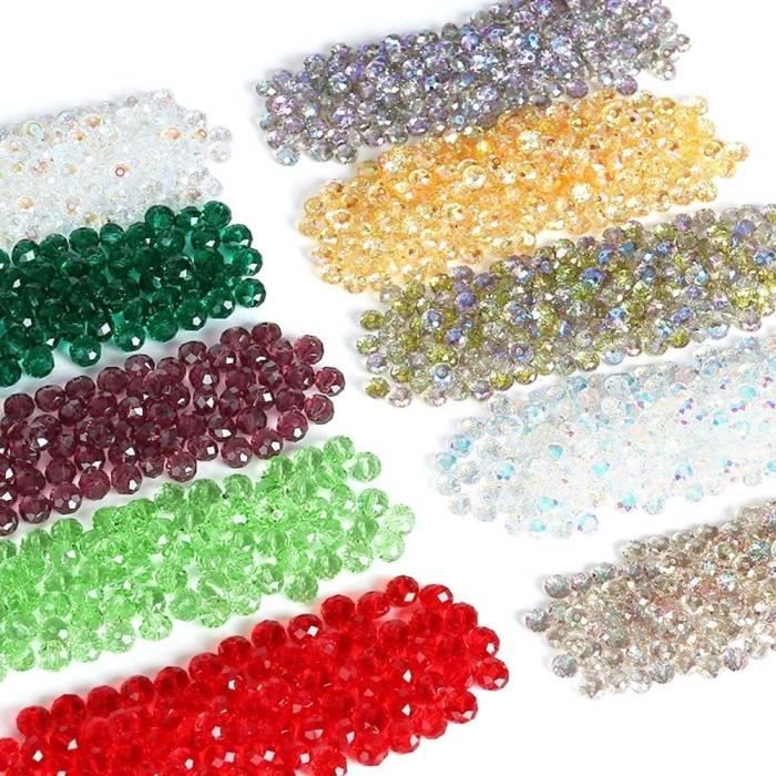 Lot De 170 Perles En Verre À Facettes, 4 Mm, Multi-Facettes, Perles En ...