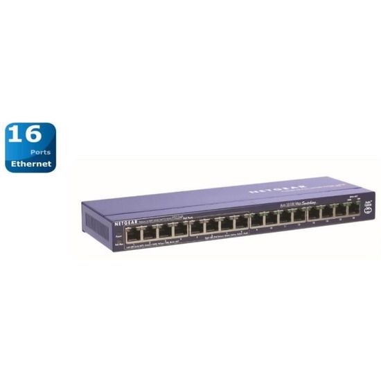NETGEAR Switch 16 ports 10/100 Mbit/s FS116PEU - Cdiscount Informatique