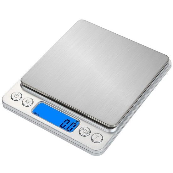 2000g - 0.1 g - Balance Numérique LCD pour Gram Alimentaire, 2 Plateaux ...