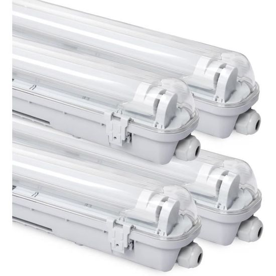 Reglette LED 120cm, Lampe LED pour locaux humides Lampe à vasque 18w 1530lm blanc neutre Tube ...