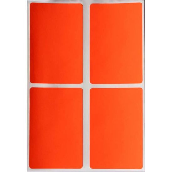 AJW- Gommettes Étiquettes Autocollantes Rectangulaires Rouge Fluo ...