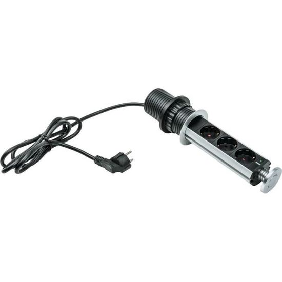 Rallonge multiprise rétractable à 3 prises - Cdiscount Bricolage