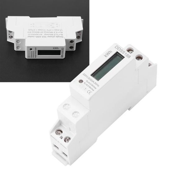 KWh 5-32A Compteur Électrique Monophasé DIN-Rail avec Affichage à LED ...