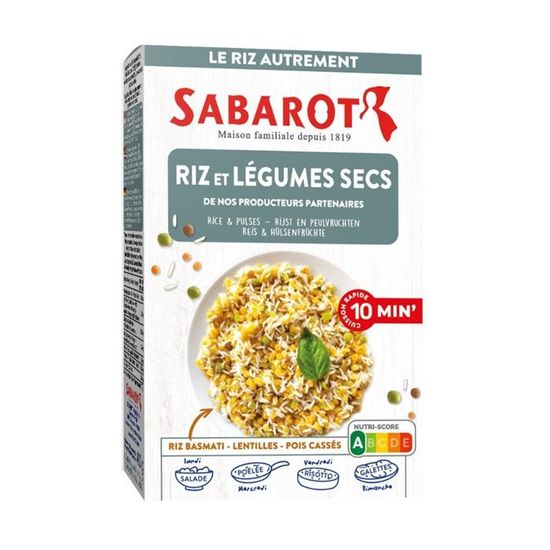 Mélange riz basmati et légumes secs paquet de 400g Sabarot - Cdiscount ...