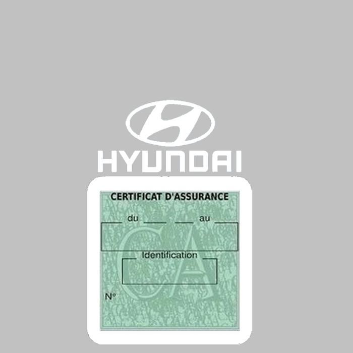 Porte étui vignette autocollant voiture HYUNDAI VS127-Blanc STICKERS ...
