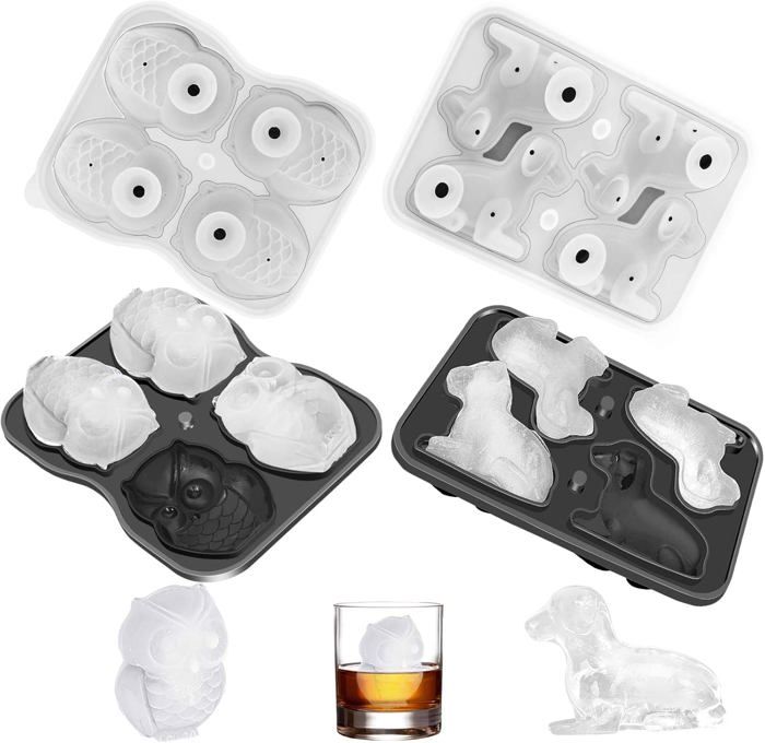 Moule A Glacon Silicone Pour Gros Glacon, Lot De 2 Bac A Glacons Avec ...