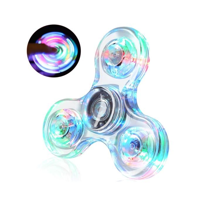 Fidget Spinner LED Cristal Hand Spinner Lumineux Jouet Sensoriel Fidget Toys Anti Stress ADHD ...