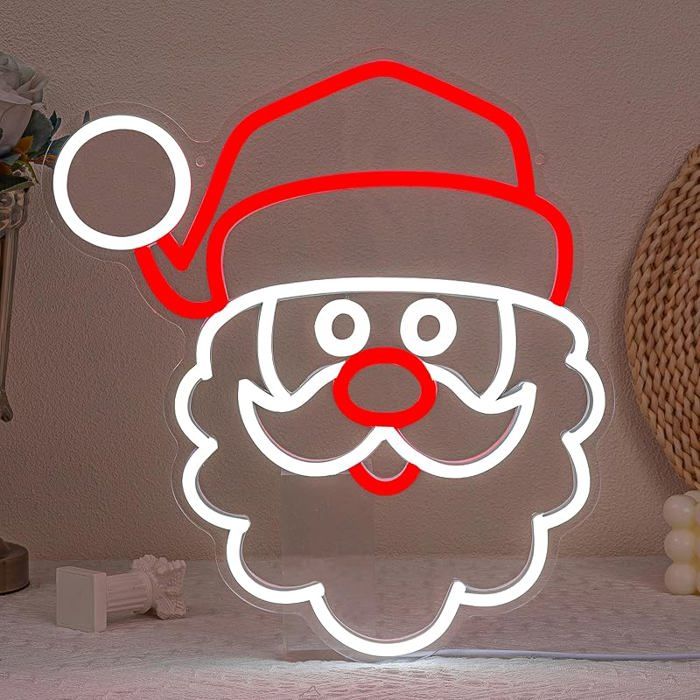 Panneau lumineux néon LED coloré pour décoration murale - Père Noël ...