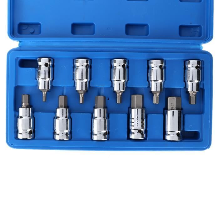 Jeu de douilles hexagonales AKOZON - 10 pièces - Acier au chrome-vanadium - Cdiscount Auto