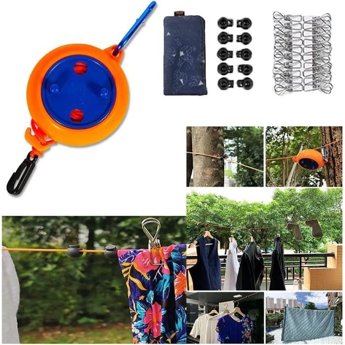 Corde À Linge Rétractable, Étendoir À Linge Intérieur Et Extérieur ...