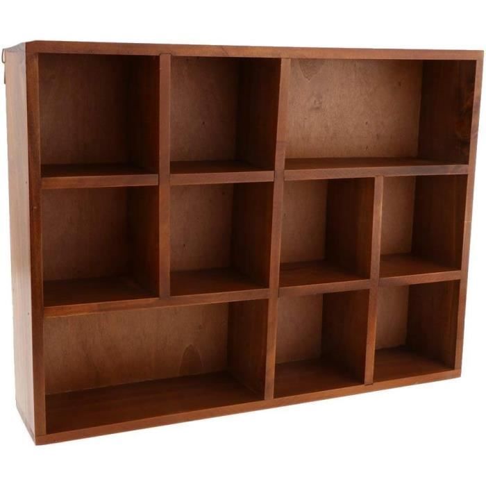 Étagère Murale En Bois Avec 10 Compartiments Pour La Maison, Le Bureau ...