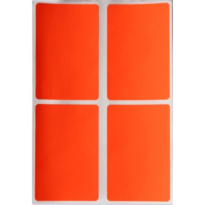 AJW- Gommettes Étiquettes Autocollantes Rectangulaires Rouge Fluo ...
