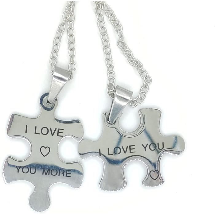 Wtpin 2 Pièce Collier D'Amitié, Collier Puzzle Pendentif, Collier De ... Wtpin 2 Pièce Collier D'Amitié, Collier Puzzle Pendentif, Collier De ...