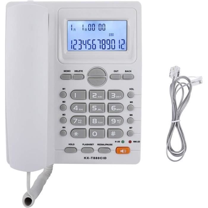 Téléphones Filaires,Avec Haut-Parleur Téléphone Fixe Filaire,Usage ...