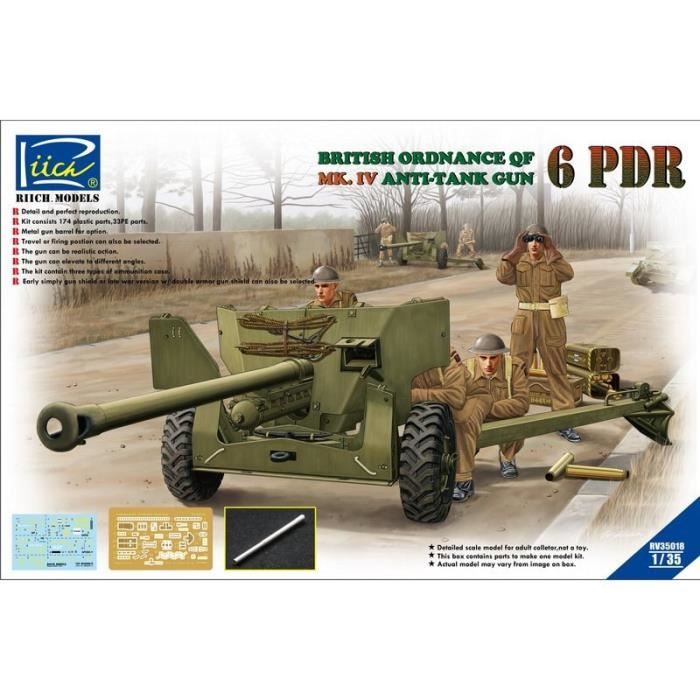 CRAZE Riich Models RV35018 1/35 British Ordnance QF 6 Pdr MK.IV ...