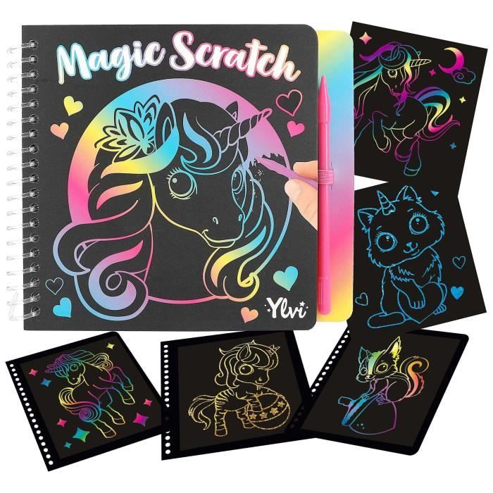 DEPESCHE 12426 YLVI-MAGIC SCRATCH BOOK AVEC 20 PAGES DE MOTIFS FANTAST ...