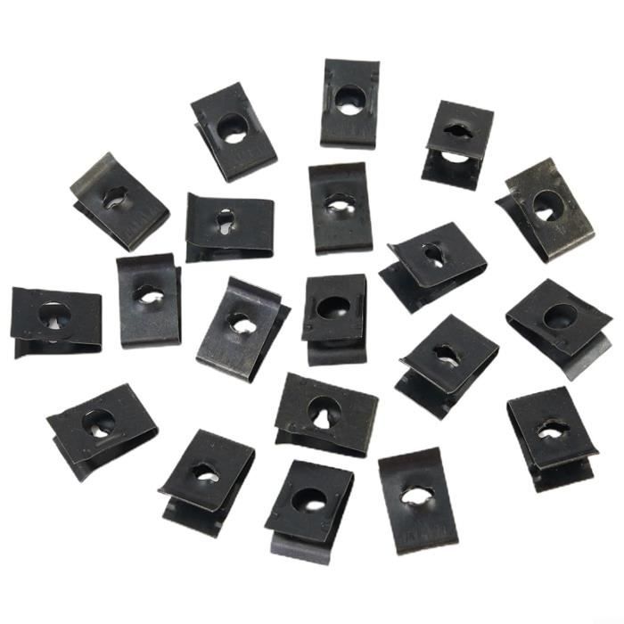 20 Pcs Auto U-Clips Et Attaches Métal U-Type Clips Pour Pare-Chocs De ...
