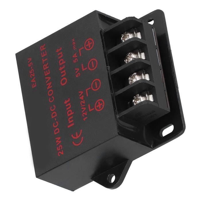 EJ.life Régulateur de tension réglable Convertisseur de tension DC 12V 24V à 5V 5A Module de ...