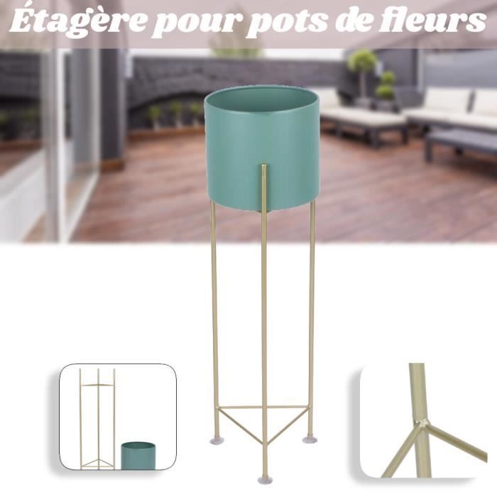 Pot de fleur vert en fer de haute qualité avec support solide et ...