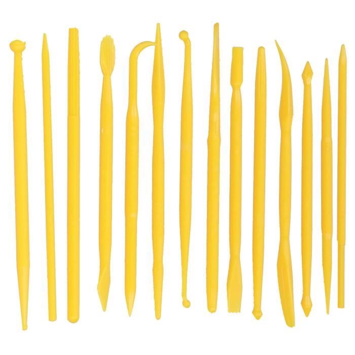 (Yellow)14PCS/Set Plastic Crafts Clay Modeling Tool For Shaping And ...