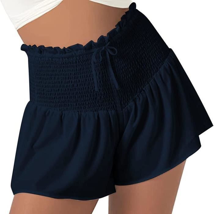 Short court pour femme - Short décontracté d 'été - Ceinture élastique ...