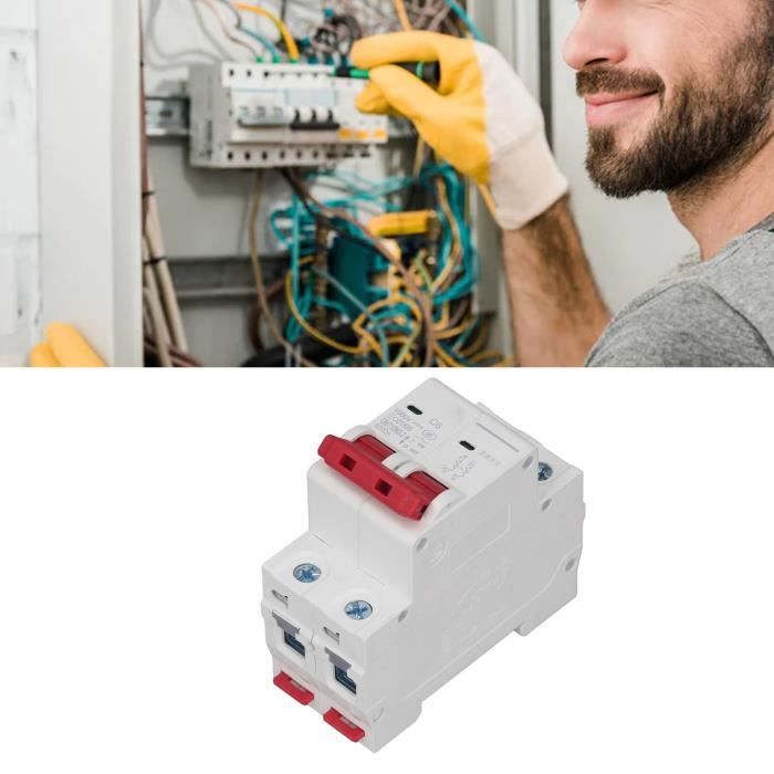 SALALIS Disjoncteur CC Disjoncteur DC 6000A Capacité de rupture PV Disjoncteur miniature 2P ...